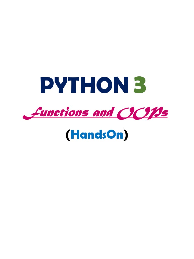 Python Handson Functionandoops Pdf Computer Programming Software Engineering 6750