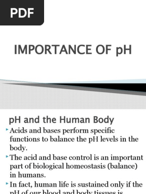 Homeostasis In Humans Ph