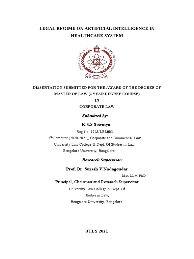 Legal Regime of Ai in Healthcare System | PDF | Artificial Intelligence | Intelligence (AI ...