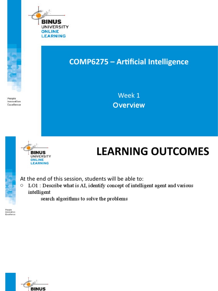 COMP6275 - Artificial Intelligence: Week 1 | PDF | Artificial Intelligence | Intelligence (AI ...