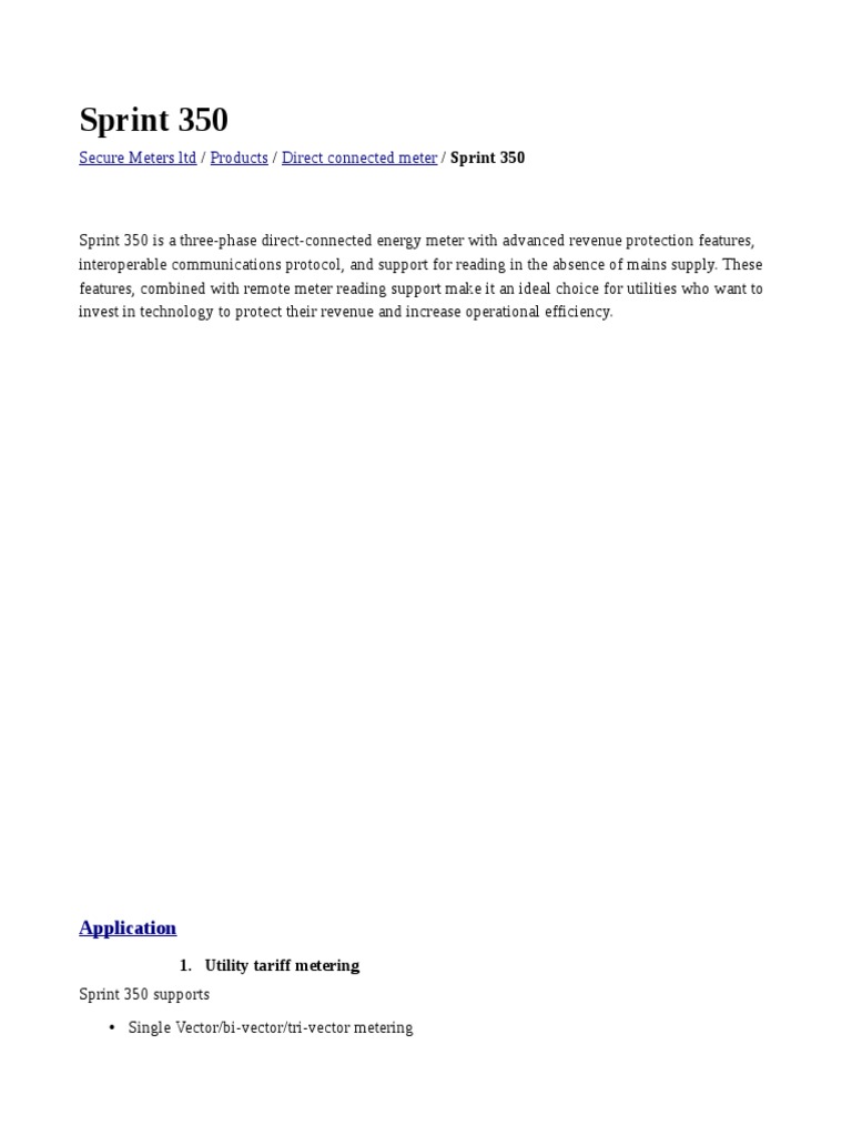 Secure Sprint 350 Energy Meter | PDF | Wireless | Radio