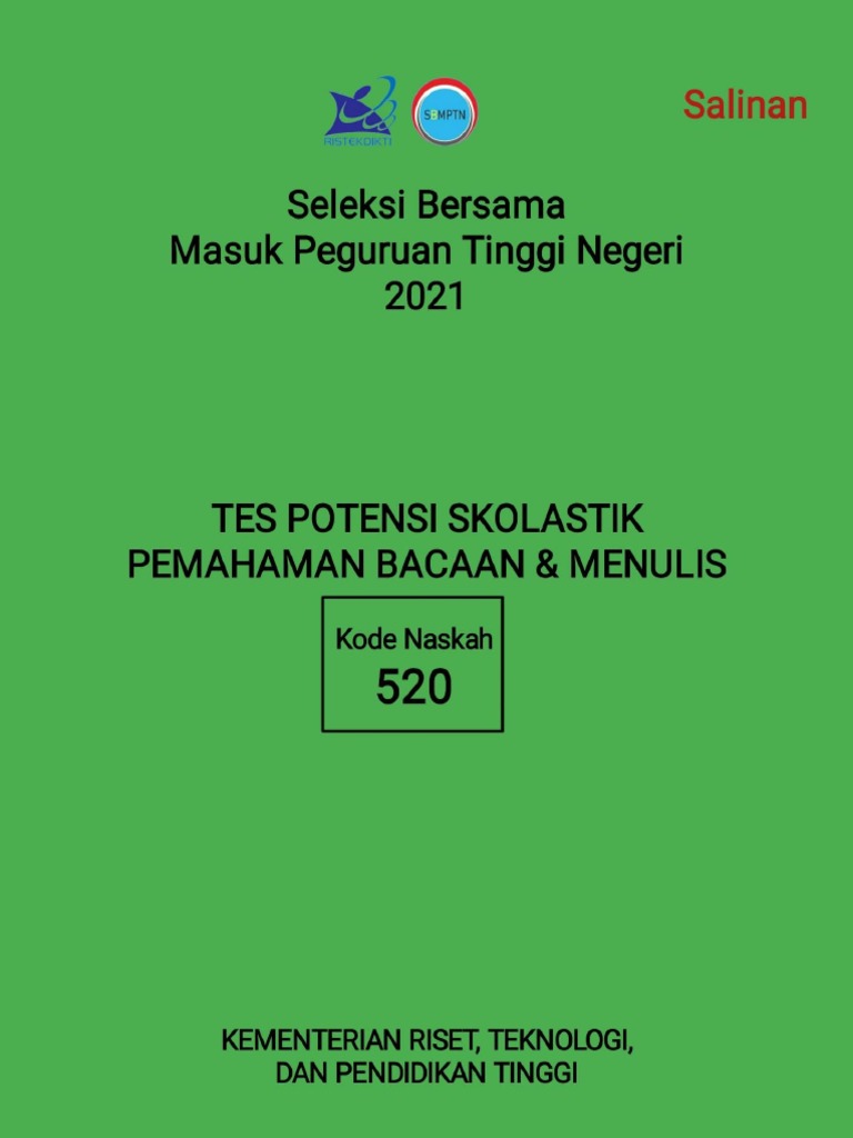TPS PBM Soal Asli Dan Pembahasan SBMPTN 2021 Tps-Pemahaman Bacaan Dan Menulis (Sfile | PDF