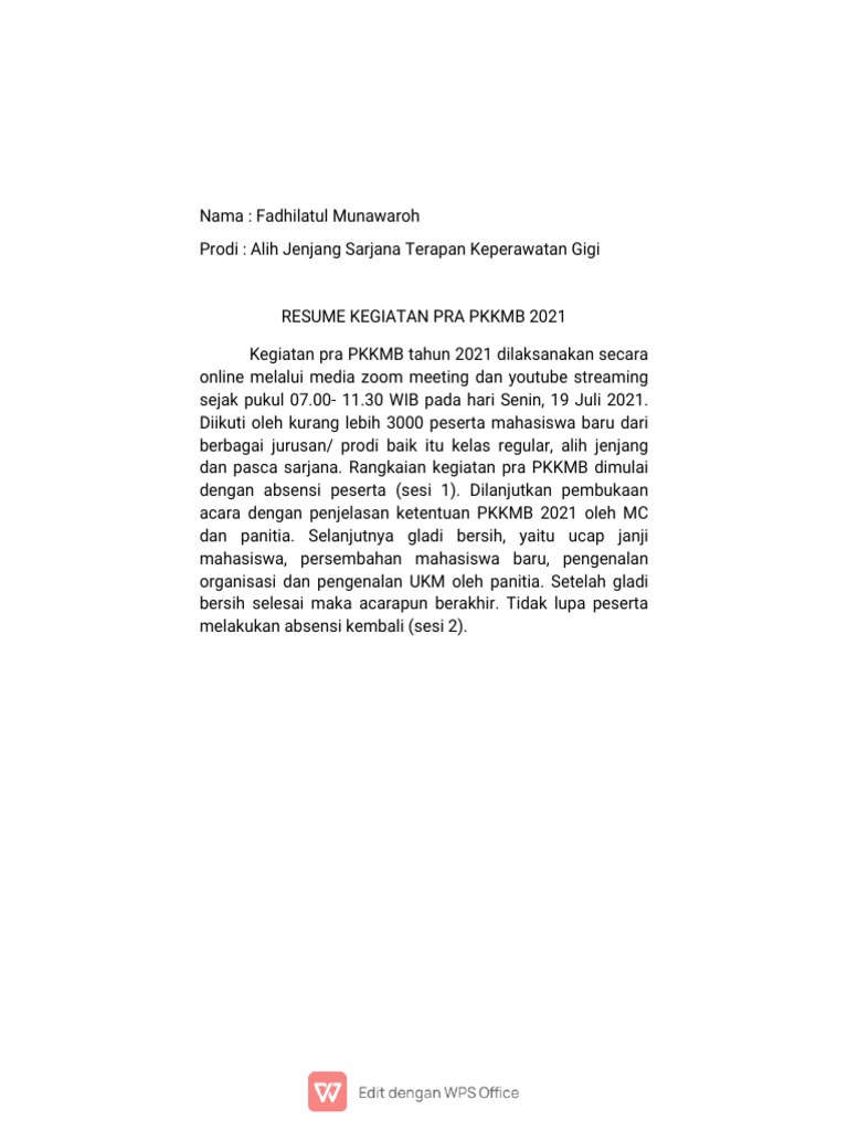 Resume Pra PKKMB | PDF