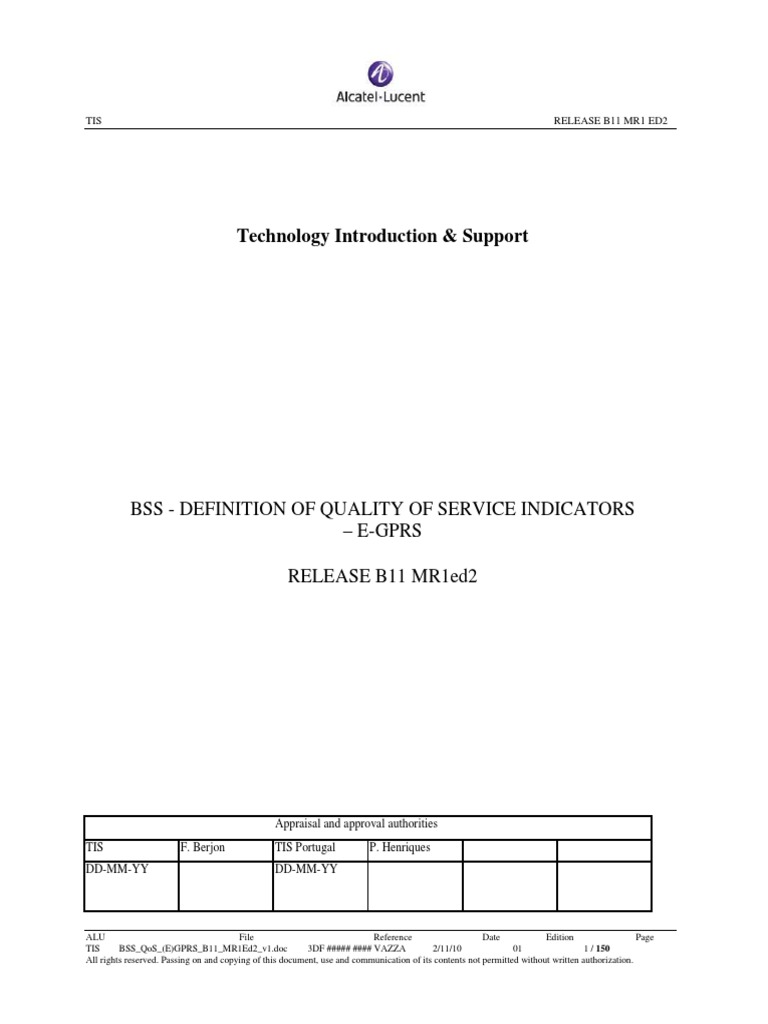 BSS QoS GSM B11 Indicator EGPRS | PDF | Quality Of Service | General ...