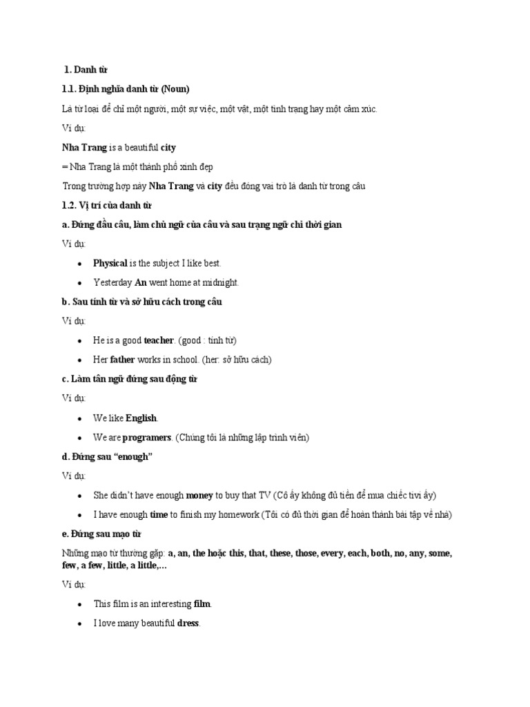 Phân biệt N V Adj | PDF