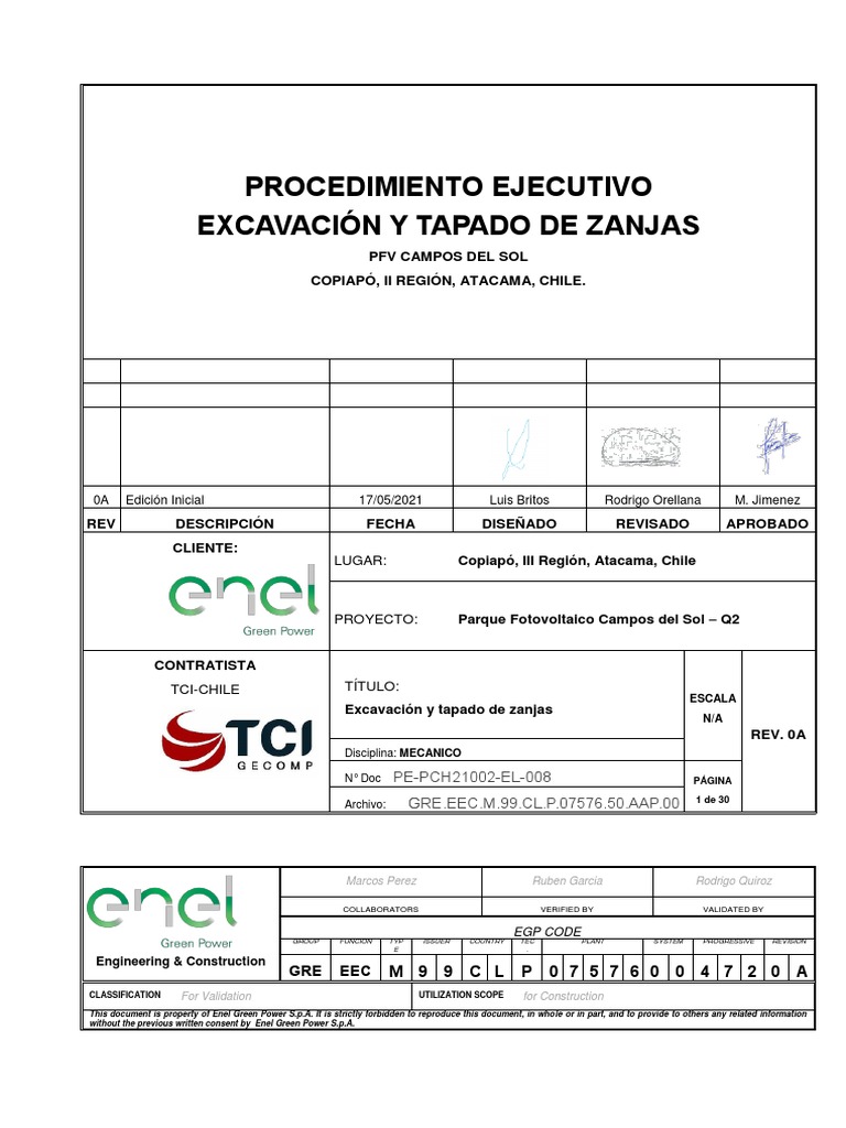 Excavacion y Relleno de Zanjas | PDF | Calidad (comercial) | Seguridad ...
