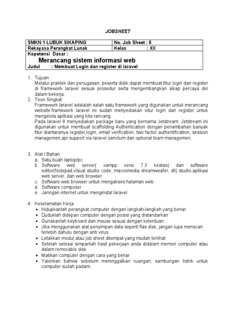 Jobsheet 6 Web | PDF