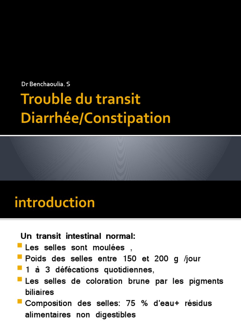 Trouble Du Transit | PDF | Constipation | Diarrhée