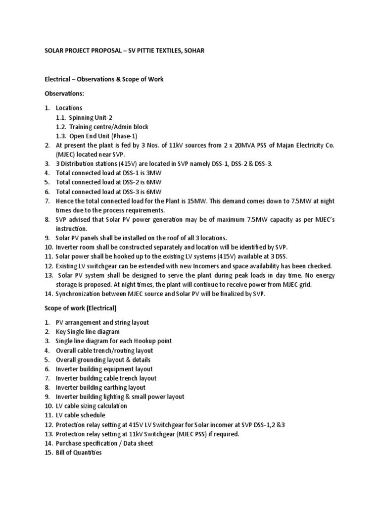 Solar Project Proposal | PDF | Solar Power | Photovoltaic System
