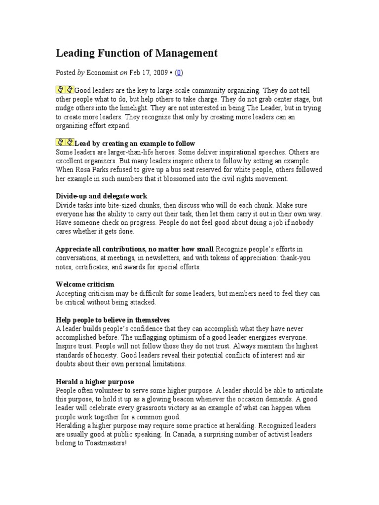 Four Basic Functions of Management | PDF