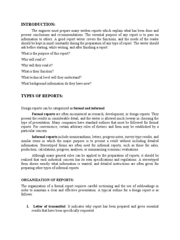 Guide to Writing Effective Engineering Reports | PDF | Writers | Data
