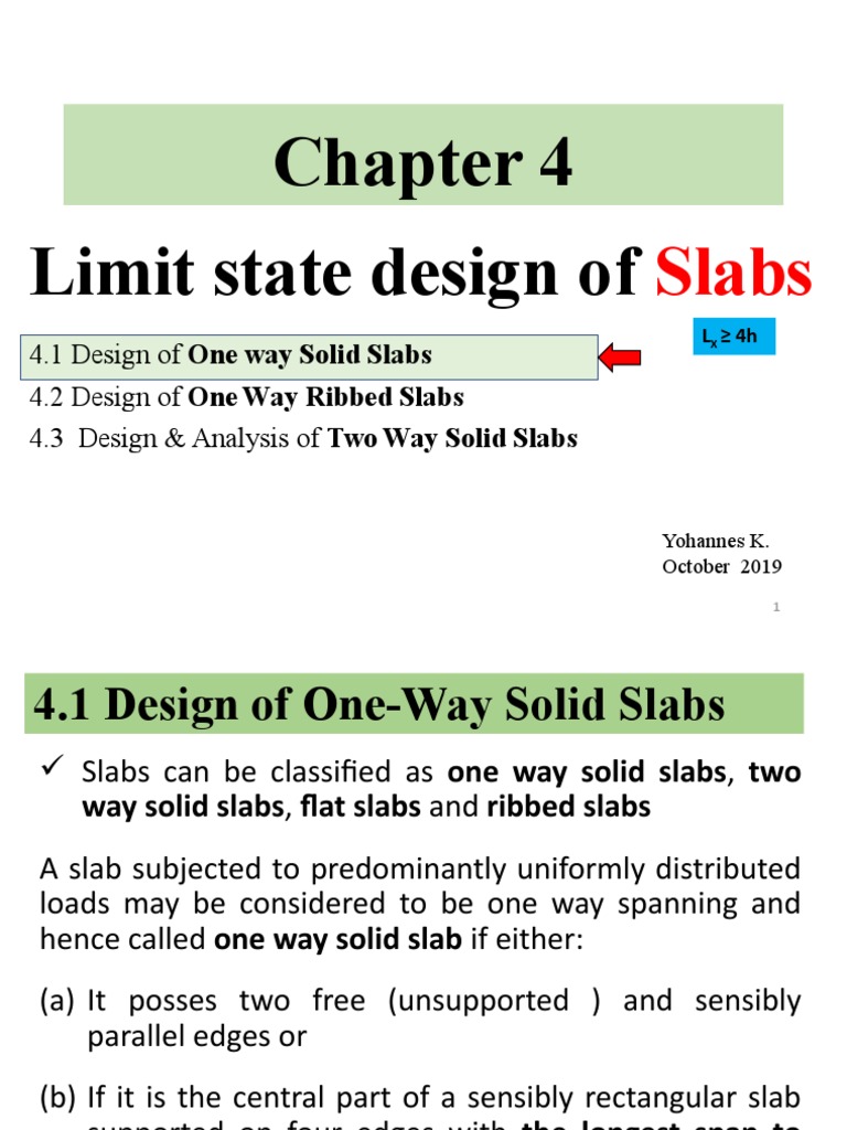 RCI Hand Out Chapter 4 - PPT - 4.1 One Way Solid Slab | PDF | Wall | Beam (Structure)