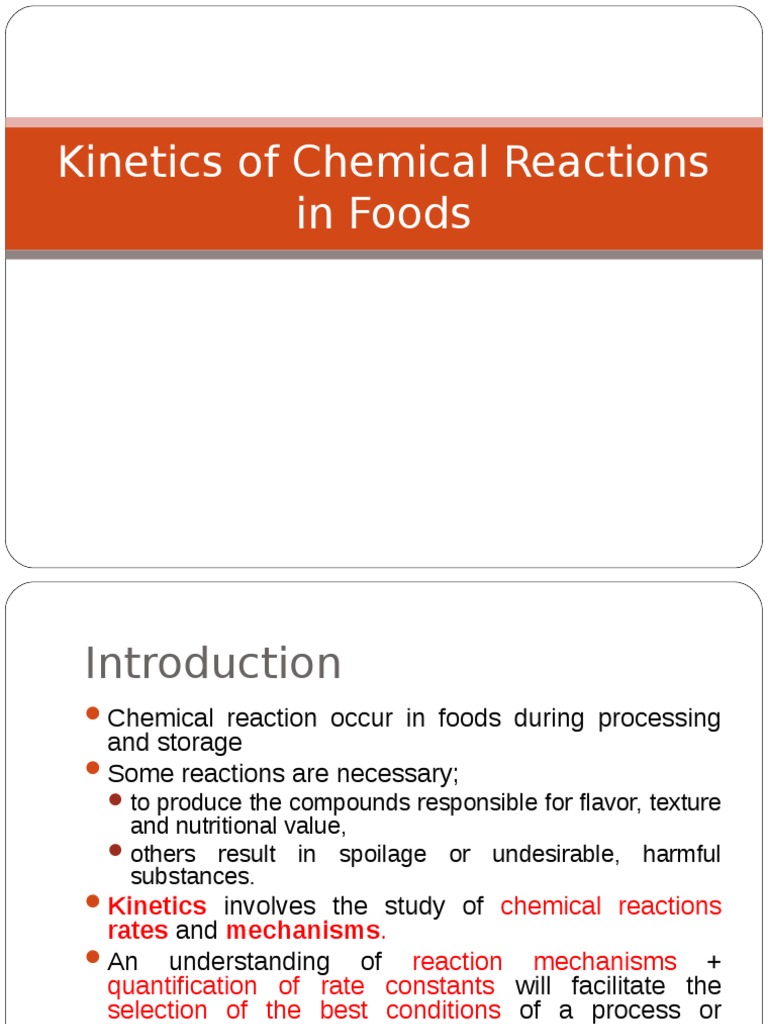 Chemical Kinetics in Food Processing | PDF | Reaction Rate | Reaction ...