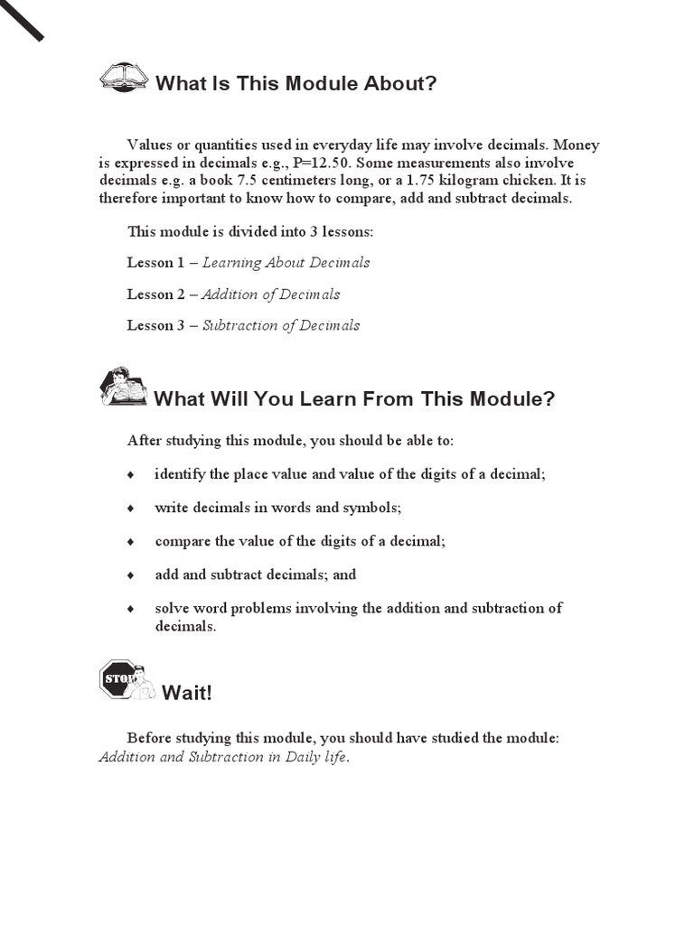 Understanding Decimals and Their Use | PDF | Subtraction | Numbers