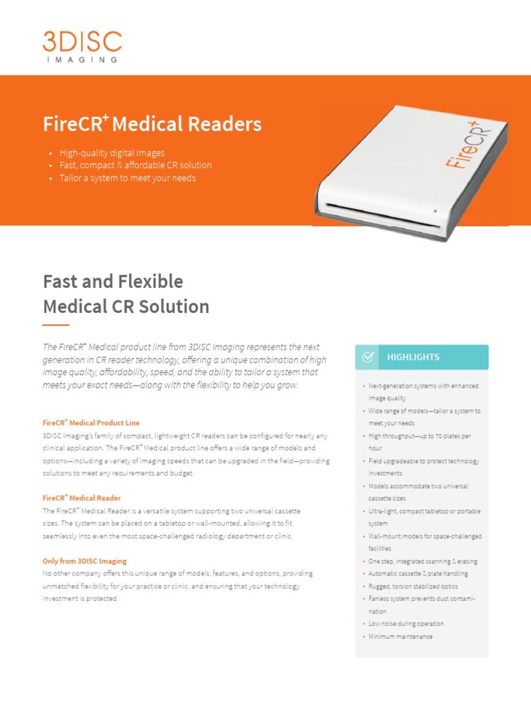 Firecr Medical Readers: Fast and Flexible Medical CR Solution | PDF ...