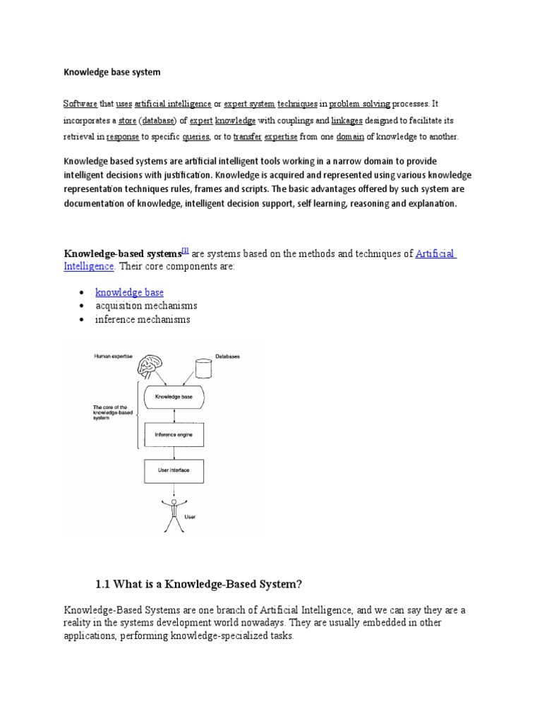 Knowledge-Based Systems in AI | PDF | System | Expert