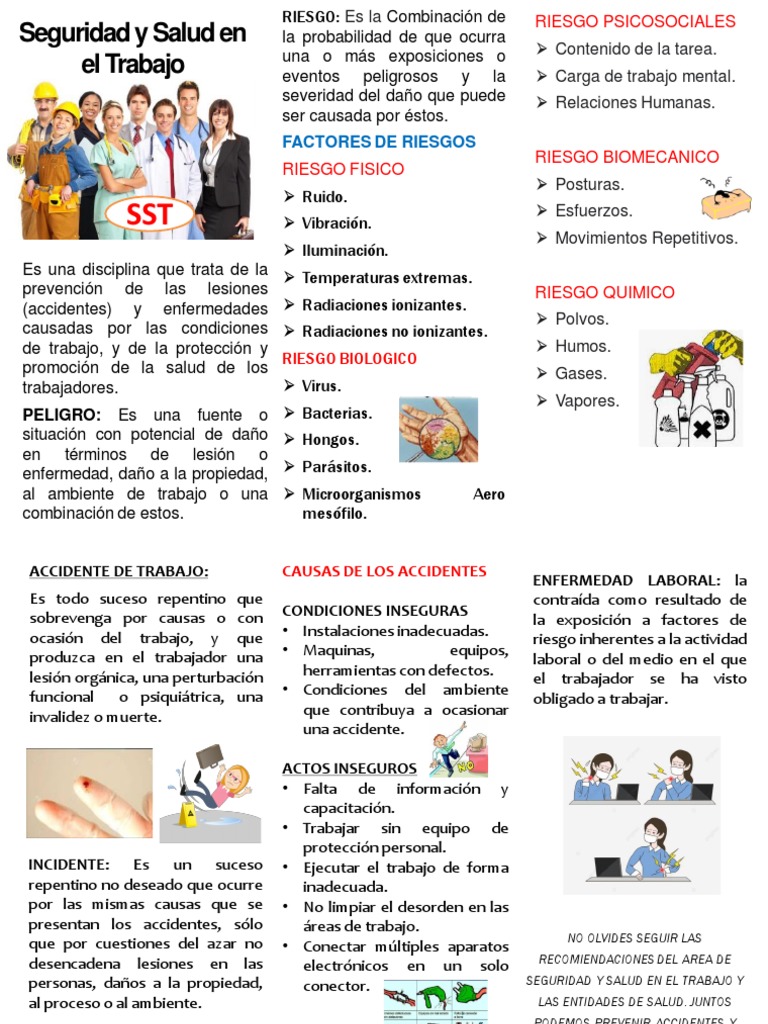 Folleto Conceptos Basicos de SST | PDF | Ciencias de la Salud | Especialidades Medicas