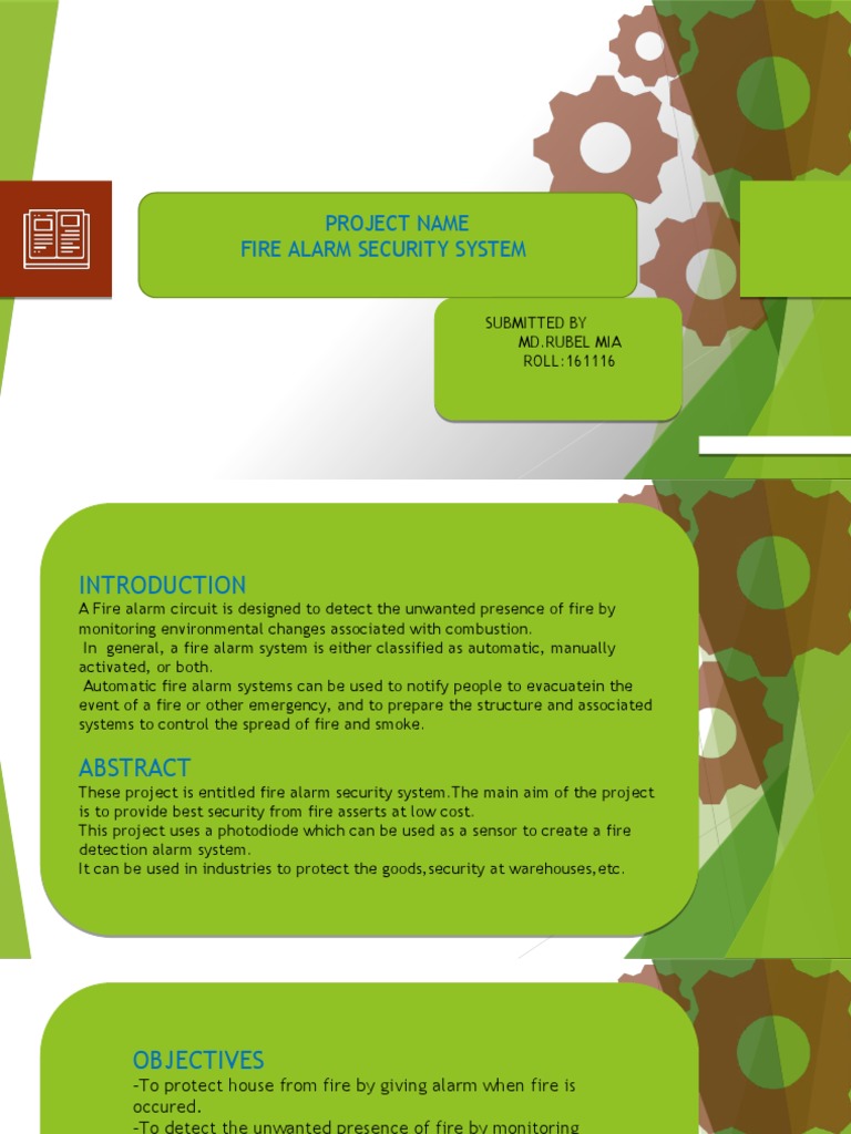 Project Name Fire Alarm Security System: Submitted by MD - Rubel Mia ...