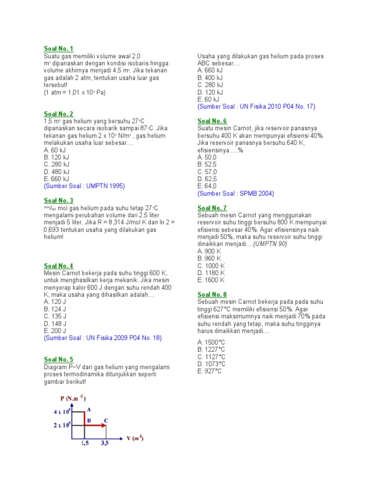 Soal Termo - Fisikastudycenter | PDF | Metode & Bahan Ajar | Sains ...