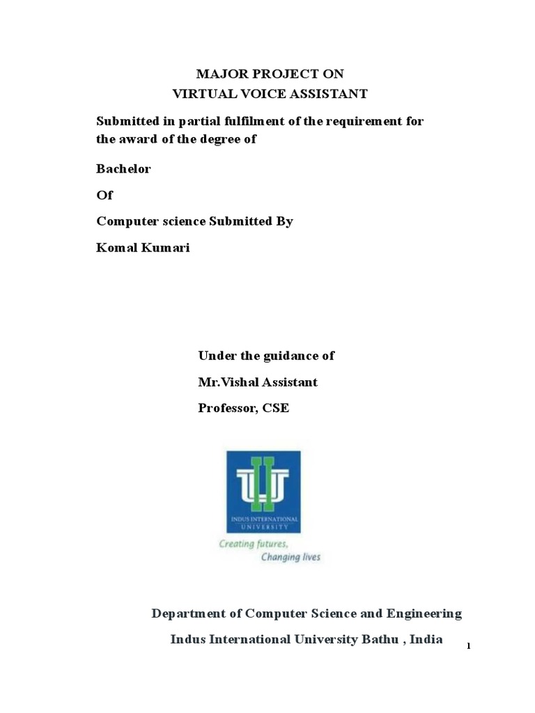 Project Report On Virtual Assistant Subm | PDF | Python (Programming Language) | Internet Of Things