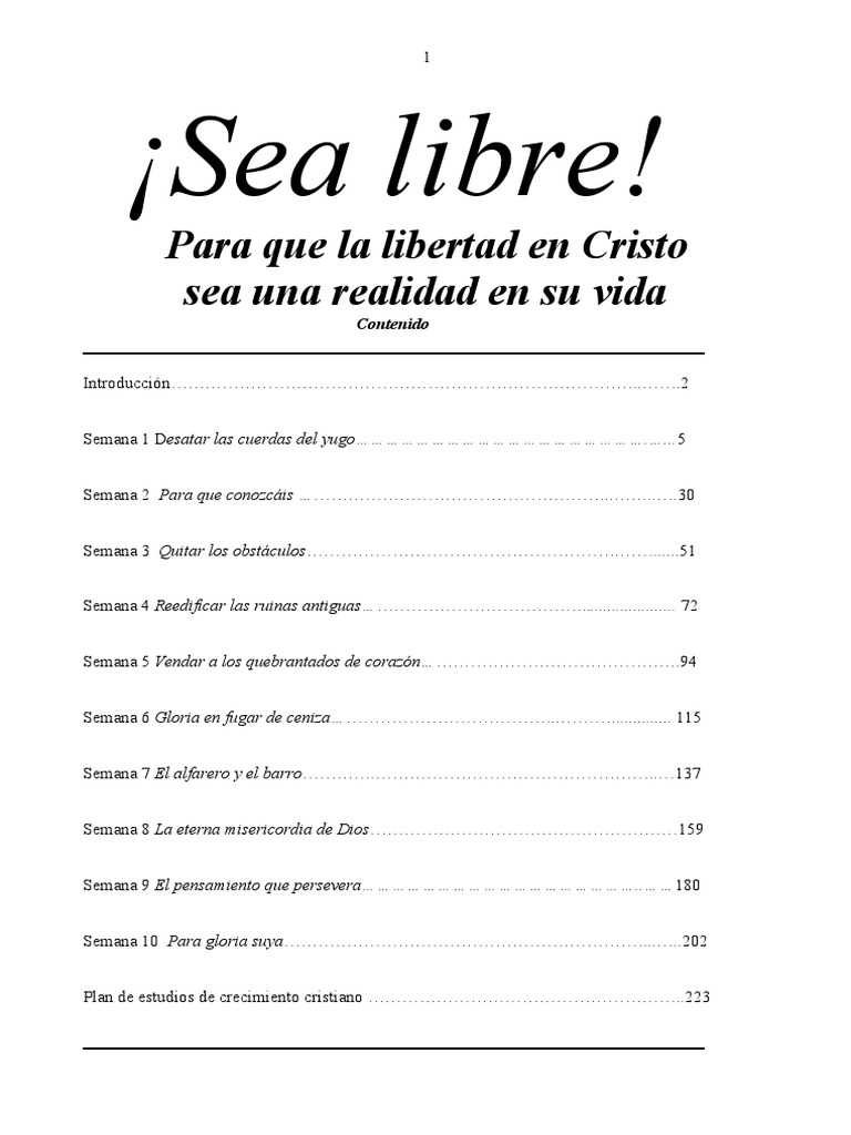 Sea Libre Semana 1 Al 4 | PDF | Isaias | Cristo (título)