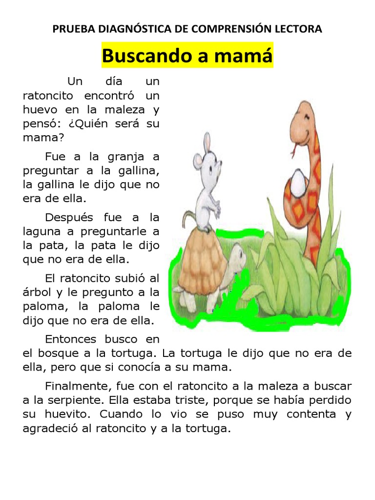 Prueba Diagnóstica de Comprensión Lectora | PDF