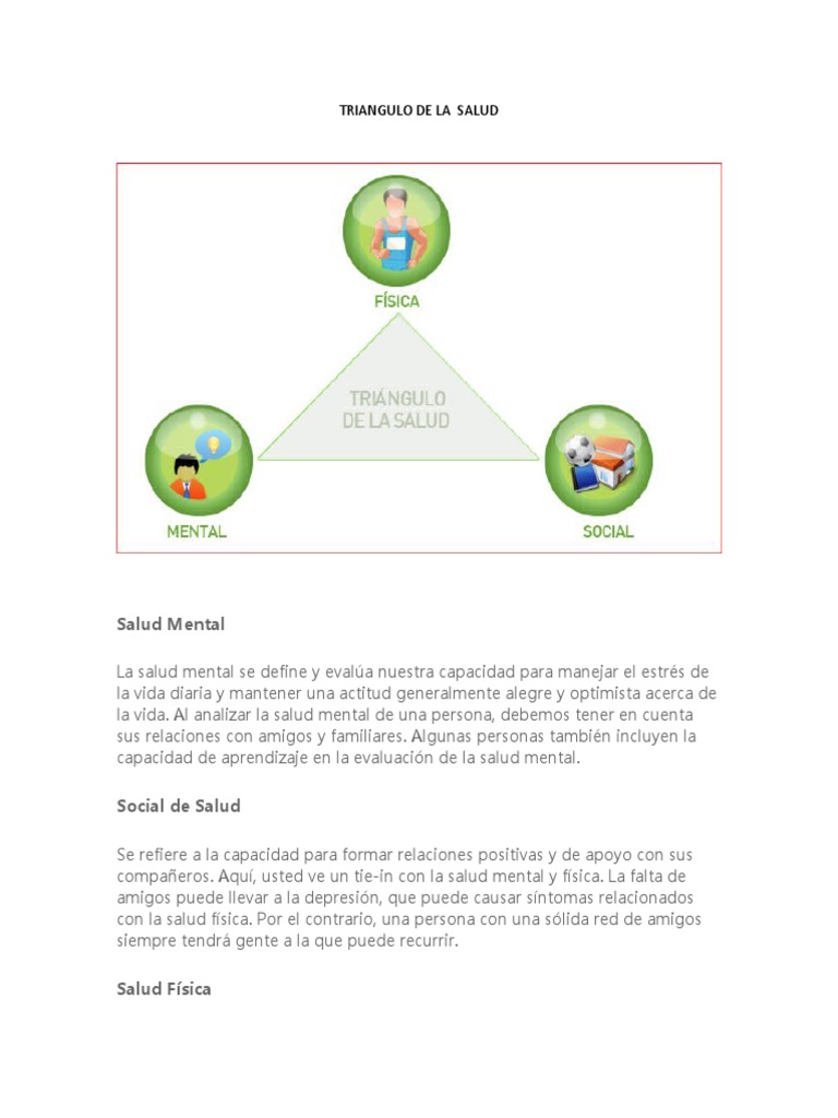 Triangulo de La Salud Sexto Grado | PDF | Salud mental | Cognición