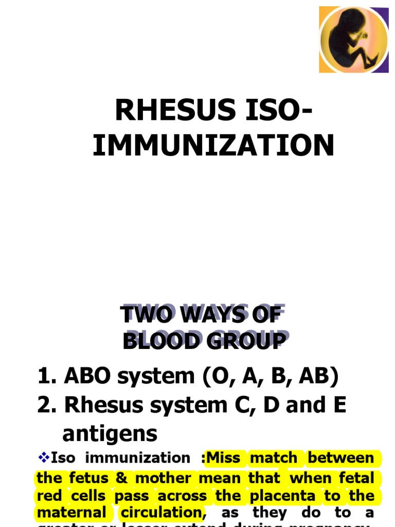 Rhesus Iso-Immunization | PDF | Blood Type | Maternal Health