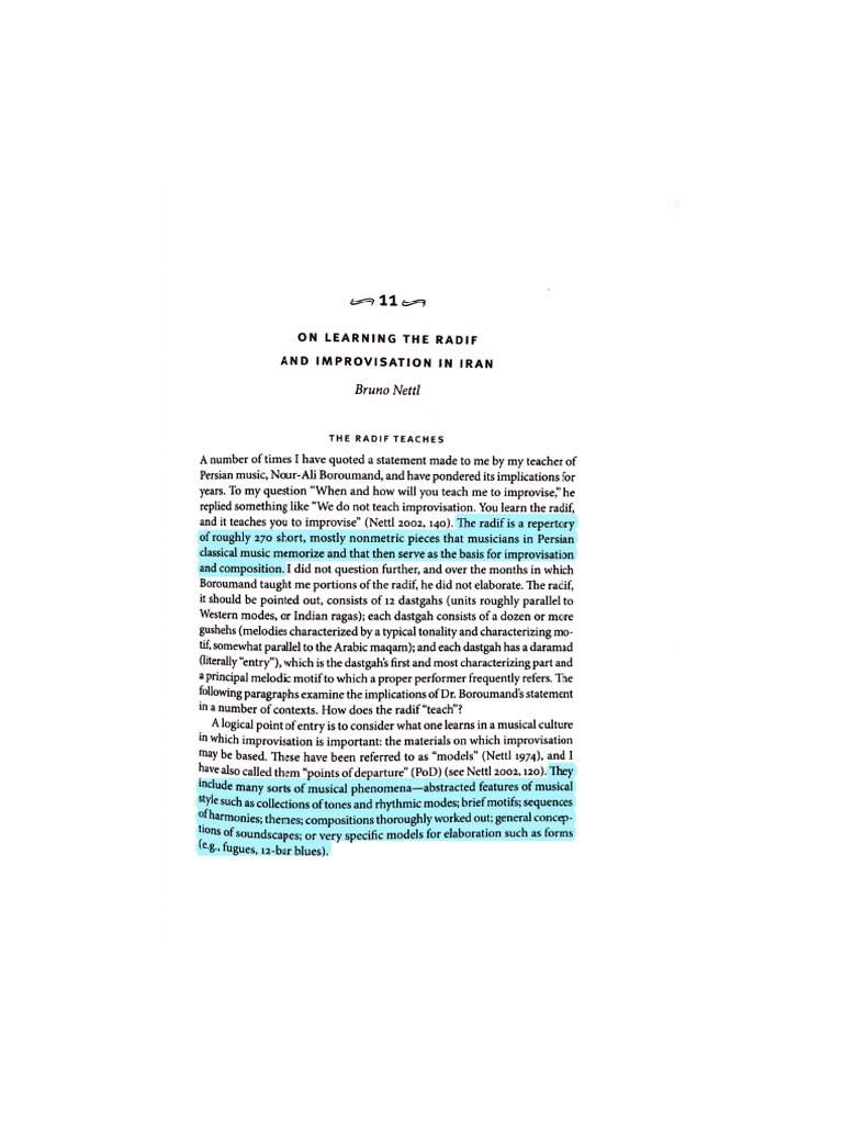 Persian Radif & Improvisation Guide | PDF | Musicology | Music Theory