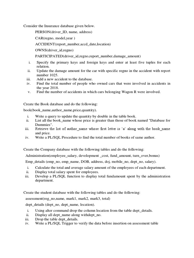 Practice Lab Questions | PDF | Databases | Pl/Sql