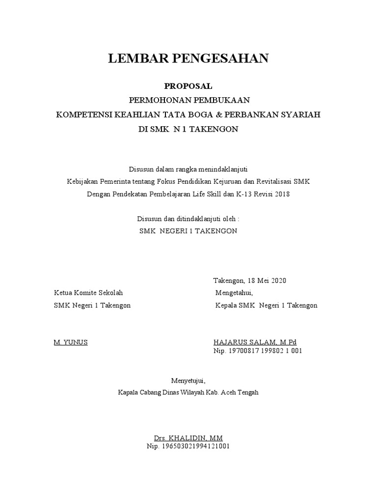 Proposal Pembukaan Jurusan Tata Boga | PDF | Bisnis