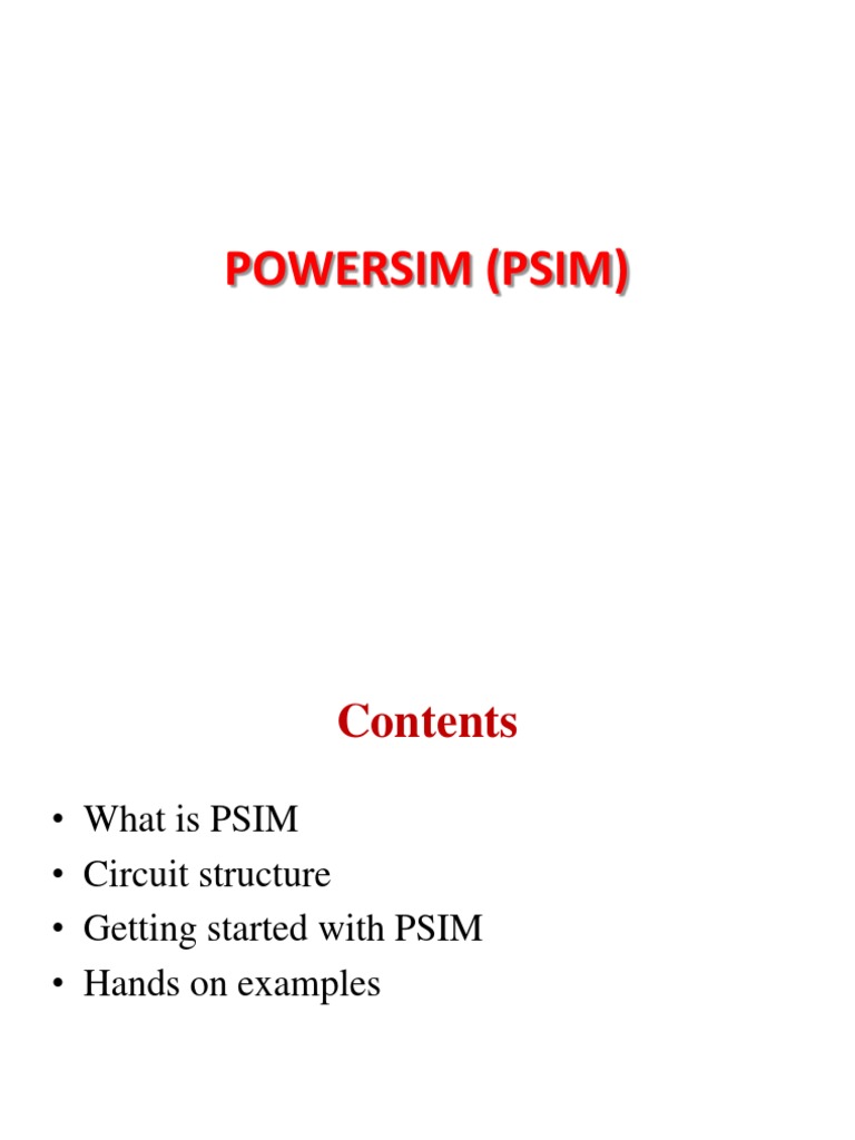 PSIM | PDF | Electronic Circuits | Input/Output