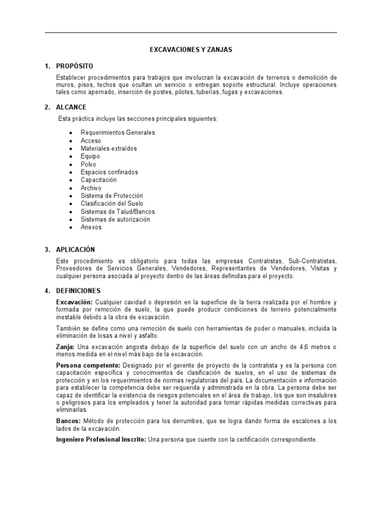 Excavaciones y Zanjas | PDF | Science | Ingeniería