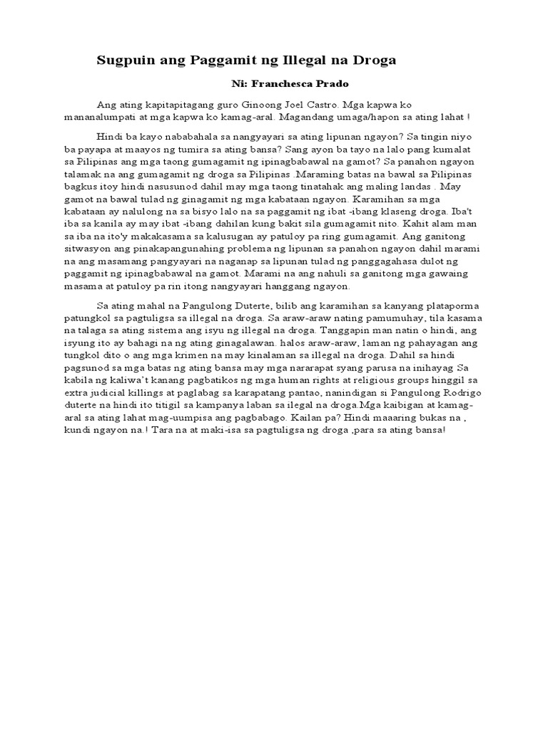 Droga Talumpati | PDF