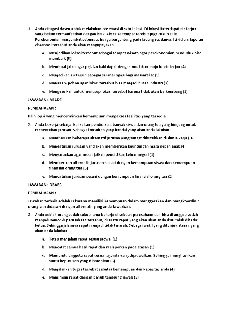 Soal Dan Pembahasan TKP 9 Juli 2021 | PDF