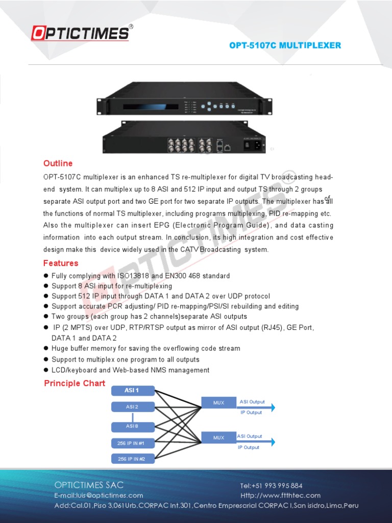 Multiplexer Opt-5107c | PDF | Input/Output | Multiplexing