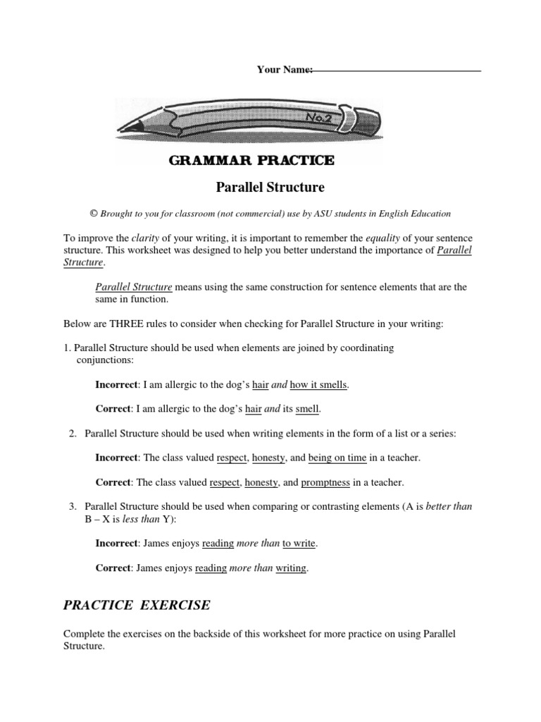 Parallel Structure | PDF | Noun | Linguistics