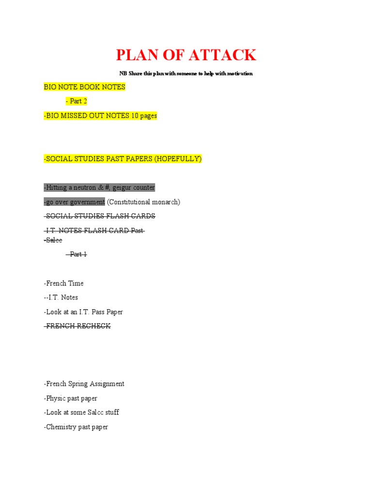 Plan of Attack | PDF