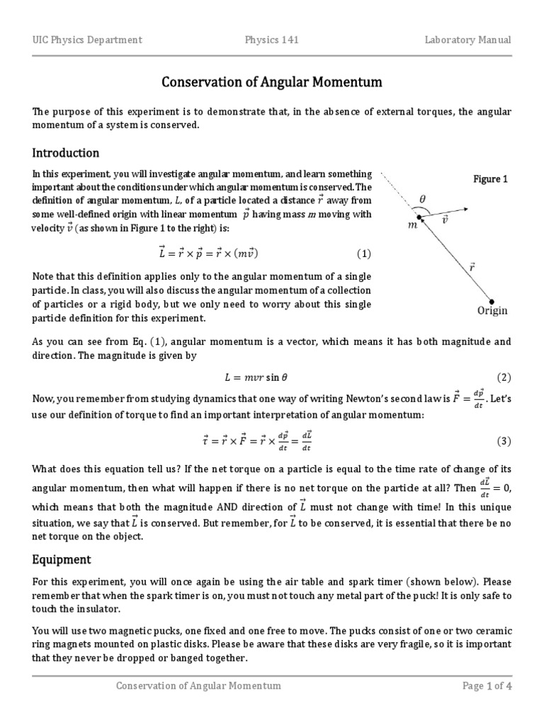 P141L09 Lab Manual v20210204 | PDF | Momentum | Angular Momentum