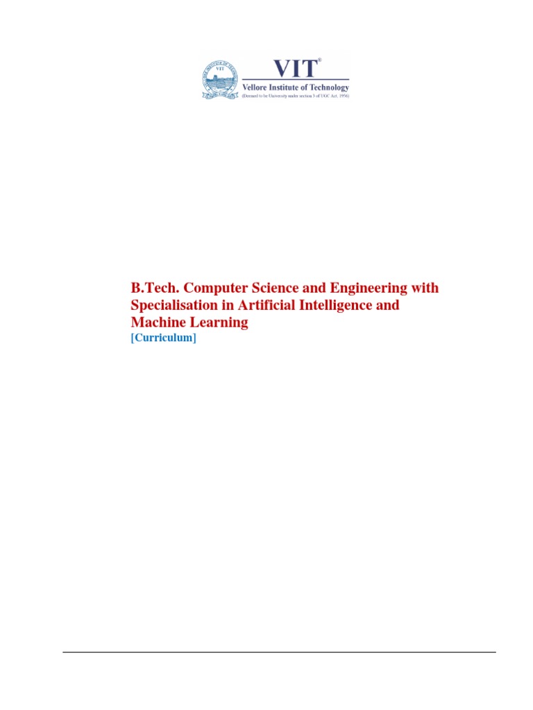 B.Tech CSE - AI & ML Curriculum (2019 - 2020) | PDF | Artificial ...