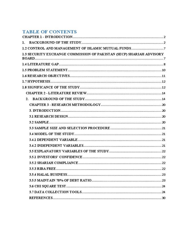 Research Methodology | PDF | Islamic Banking And Finance | Mutual Funds