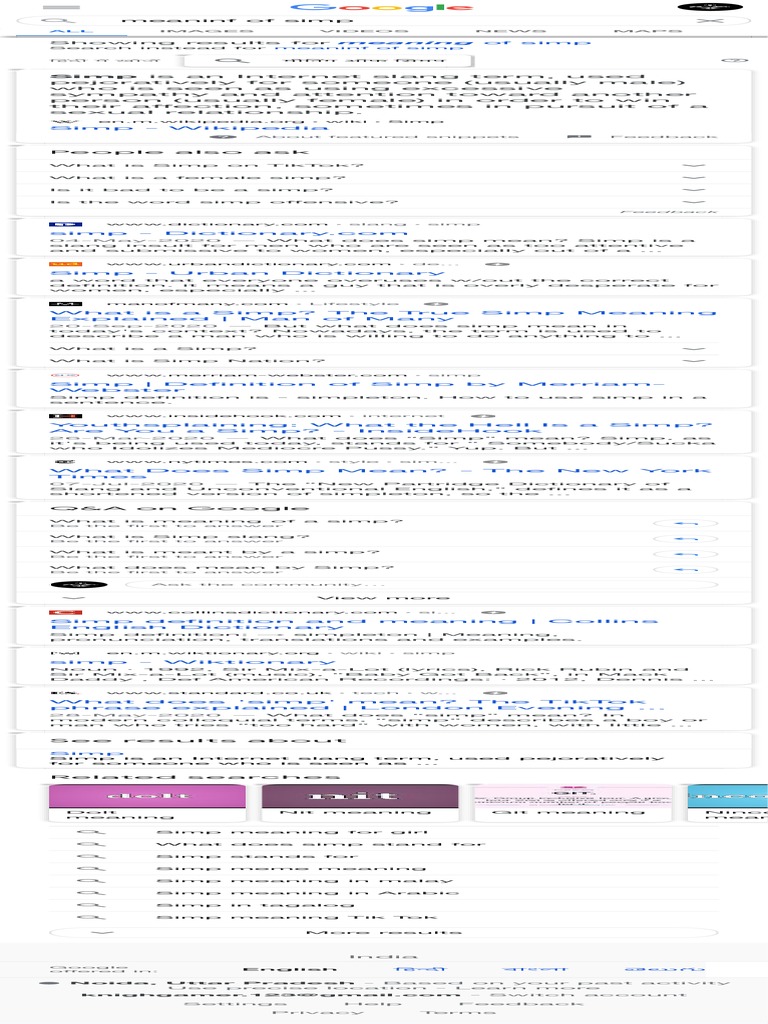 Meaning of Simp Internet Slang | PDF | Lexicology | Vocabulary
