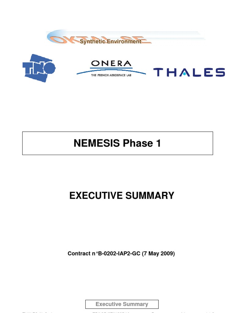 NEMESIS Phase 1 Executive Summary | PDF | Radar | Simulation