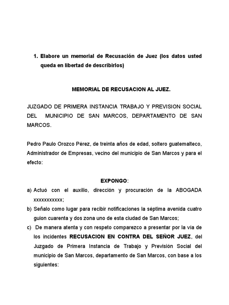 Contra Juez-Recusacion | PDF | Judicaturas | Instituciones sociales