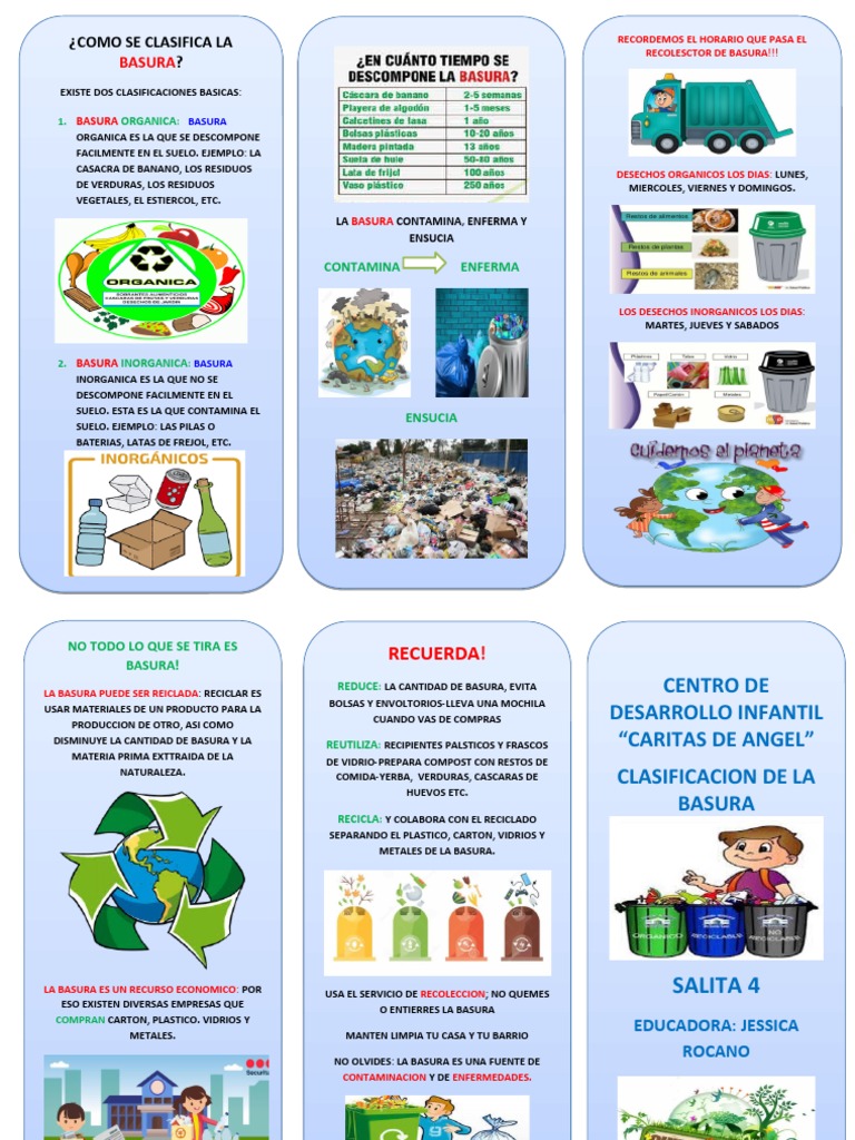 Triptico de La Basura | PDF | Reciclaje | Residuos