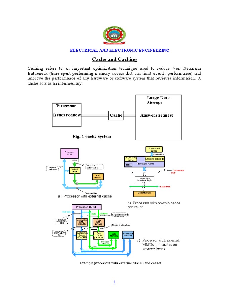Cache and Caching: Electrical and Electronic Engineering | PDF | Cpu Cache | Cache (Computing)