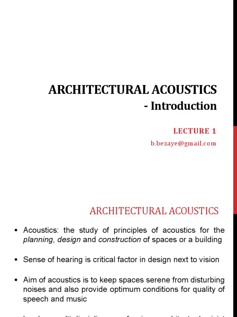Lecture 1 - Intro To Acoustics | PDF | Sound | Waves