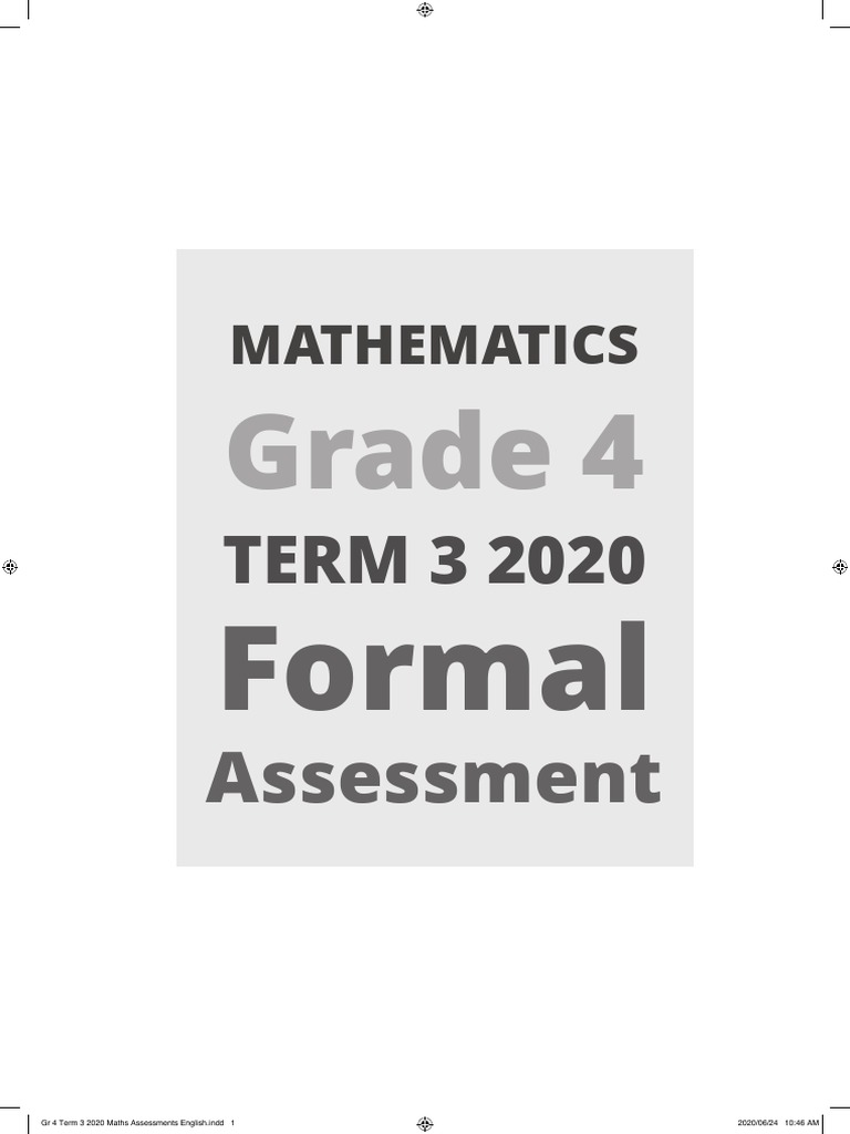GR 4 Term 3 2020 TMU Maths Formal Assessment | PDF | Educational ...