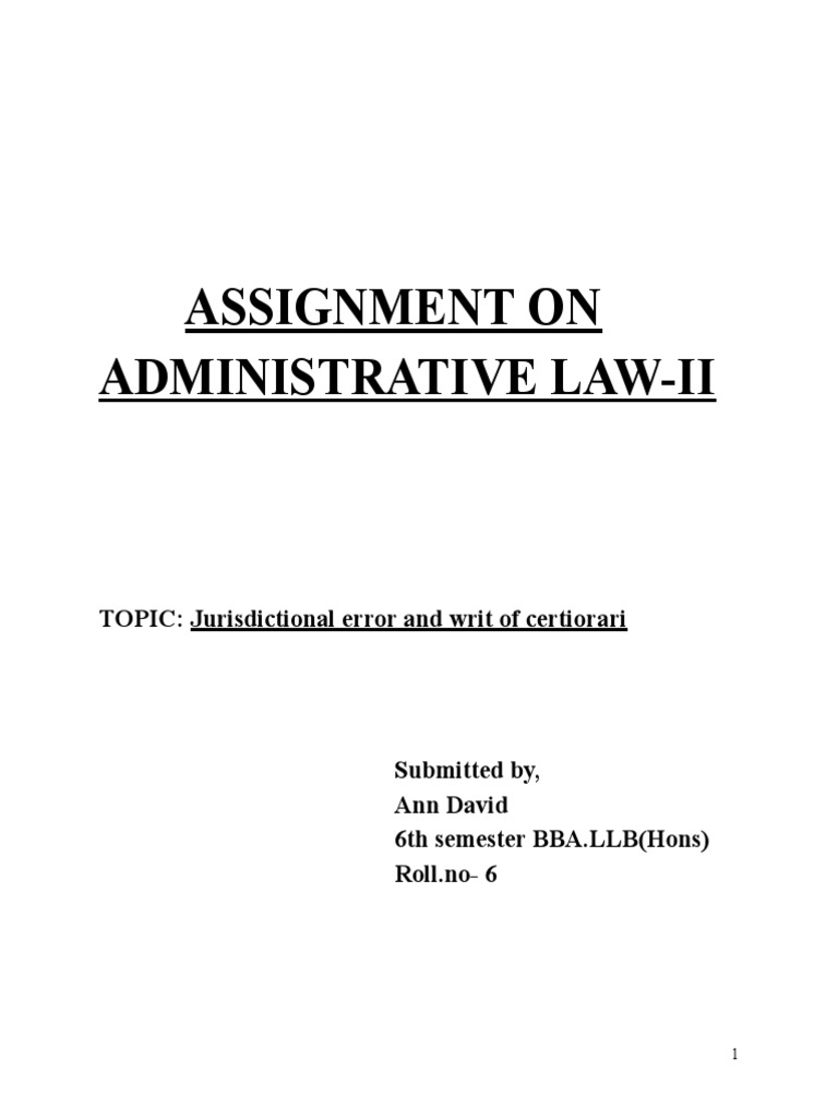 Jurisdictional Error and Writ of Certiorary | PDF | Certiorari | Writ ...
