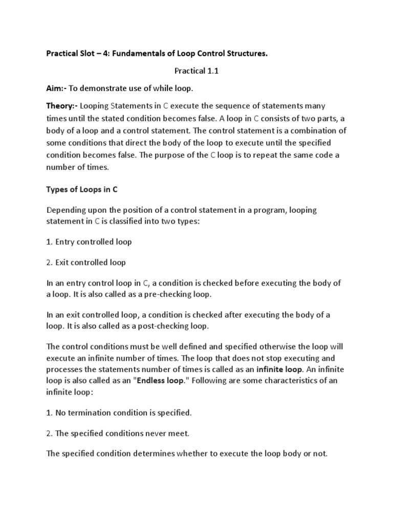 Practical Slot 4 | PDF | Control Flow | Theoretical Computer Science